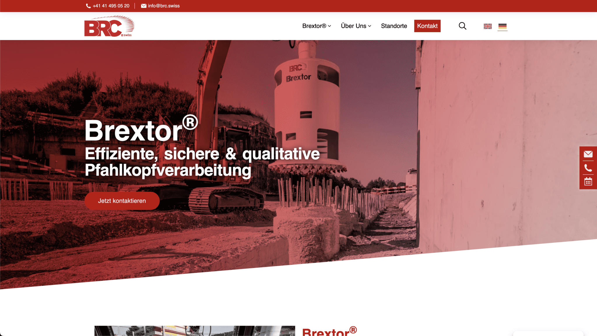 Kappen von Bohrpfählen BRC.swiss | Brextor